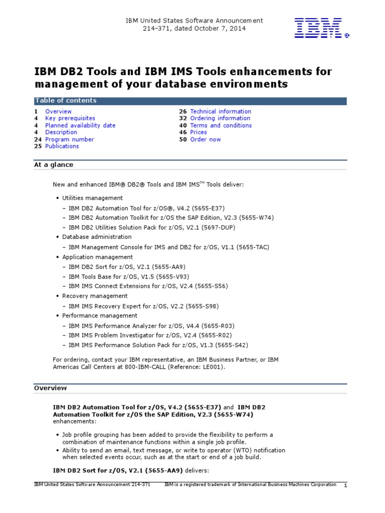 Enus214 371 PDF | PDF | Ibm Db2 | Databases