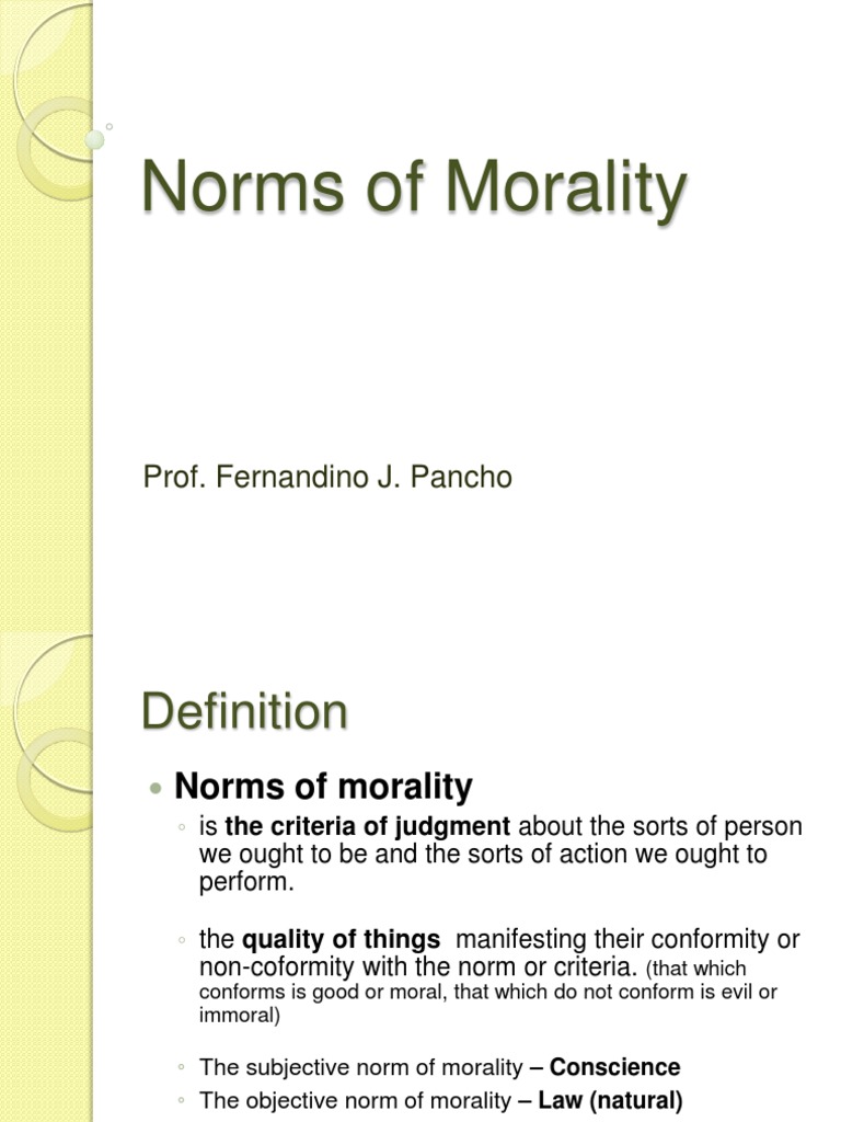 Lesson 6.norms of Morality | PDF | Utilitarianism | Conscience