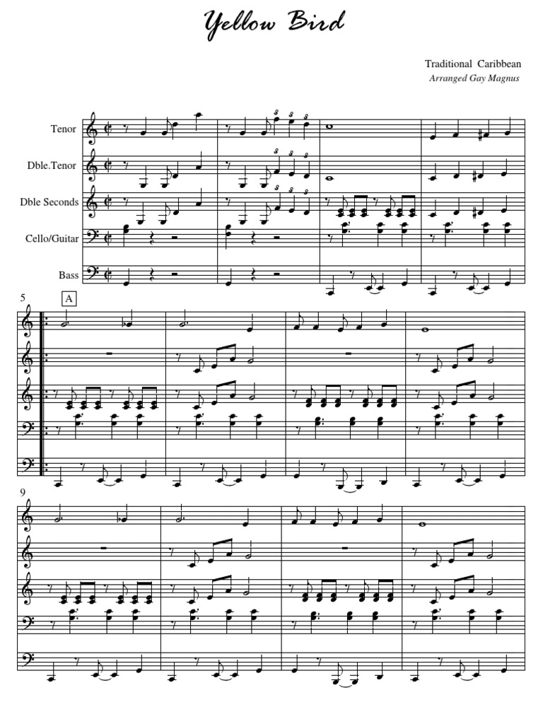 Yellow Bird Sheet Music Full Score (Pan) | PDF | Technologie musicale ...