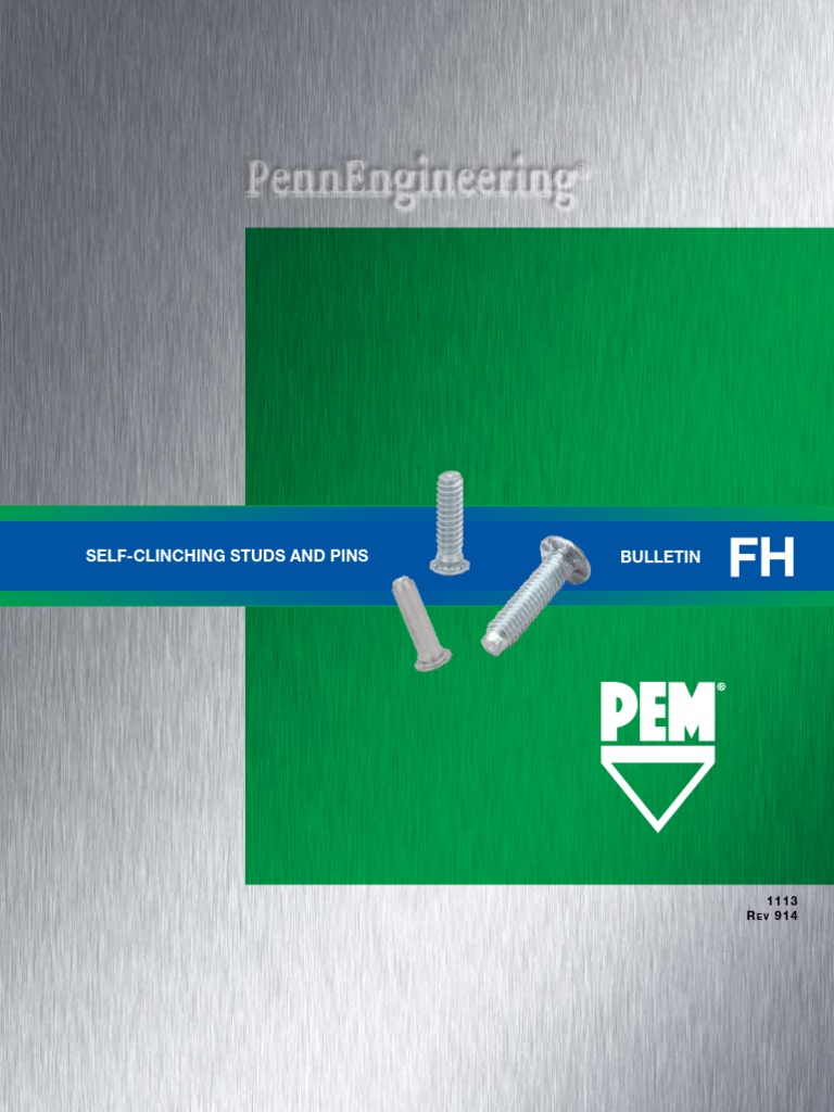 Self-Clinching Studs/ Pins - PennEngineering | PDF | Sheet Metal ...