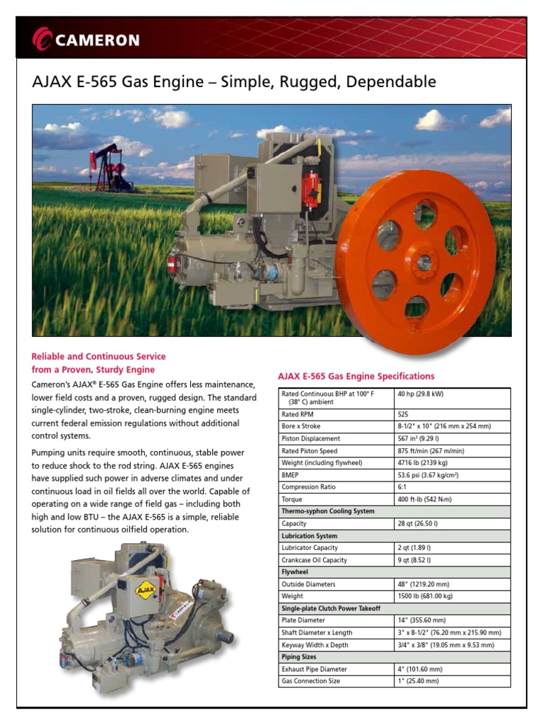 Ajax E-565 Gas Engine Flyer PDF | PDF | Engines | Vehicles