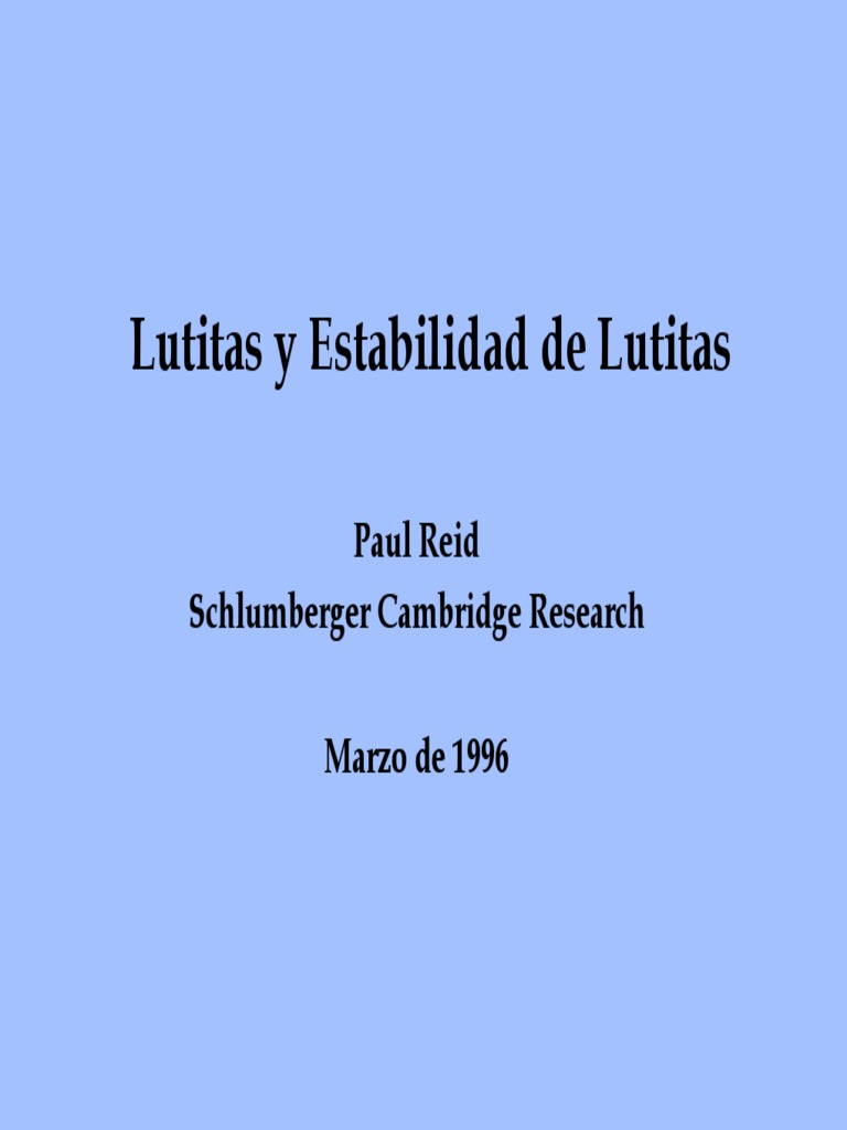 Lutitas y Estabilidad de Lutitas PDF | PDF | Edema | Aluminio