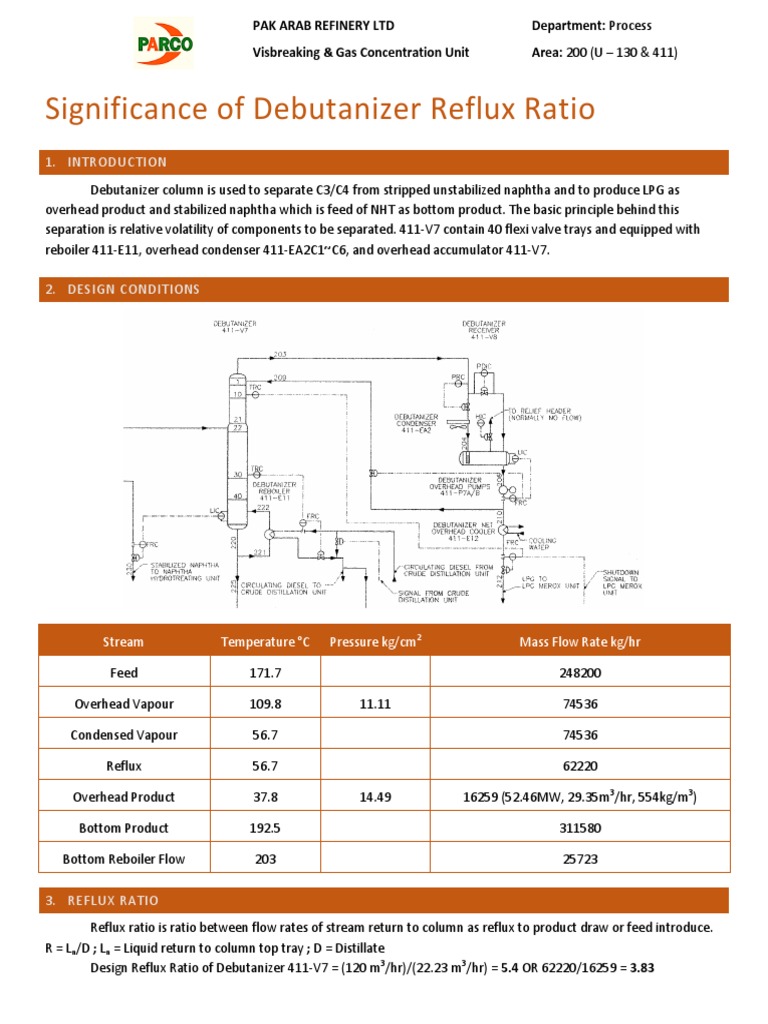 Significance of Debutanizer Reflux Ratio | PDF | Vapor | Distillation