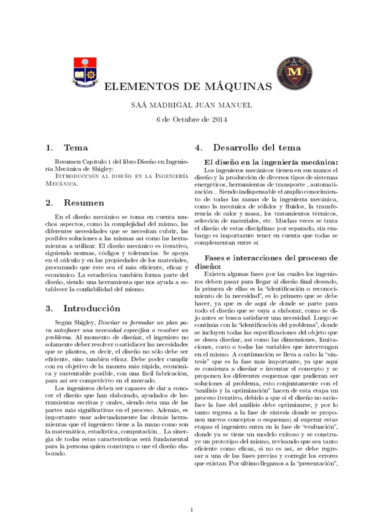 Resumen Cap Tulo 1 PDF | PDF | Diseño | Ingeniería