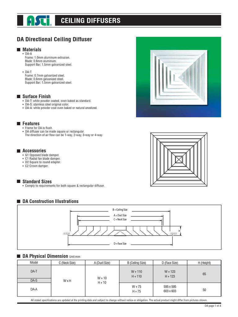 Directional Diffuser | Duct (Flow) | Galvanization
