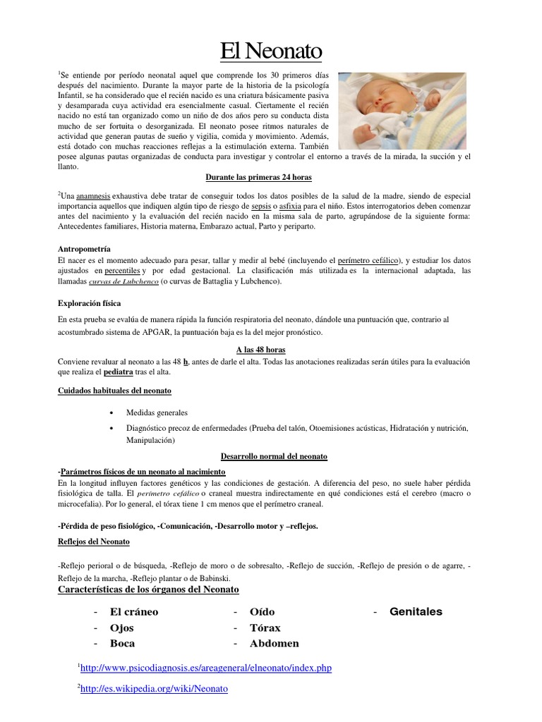 Ficha el neonato.docx | Infantes | Medicina CLINICA