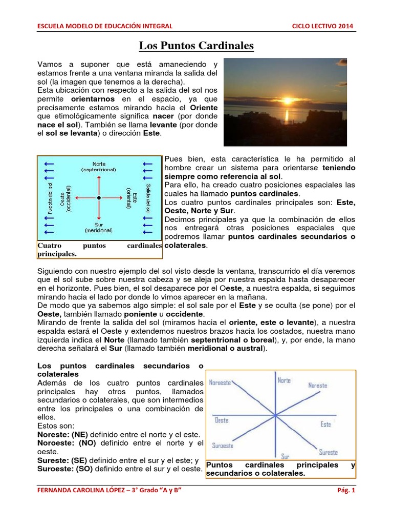 Importancia y Uso de los Puntos Cardinales | PDF | Brújula | Navegación