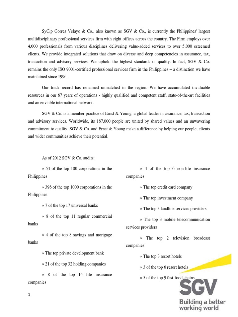 Written Report About SGV | PDF | Private Equity | Strategic Management