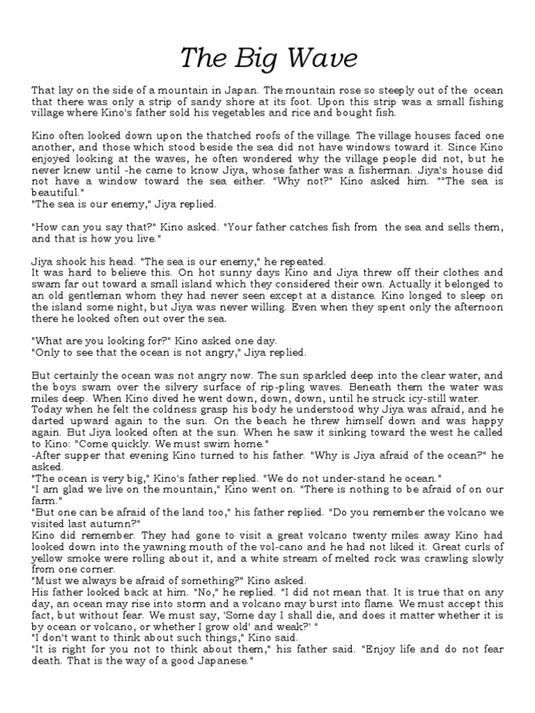 The Big Wave | PDF | Nature