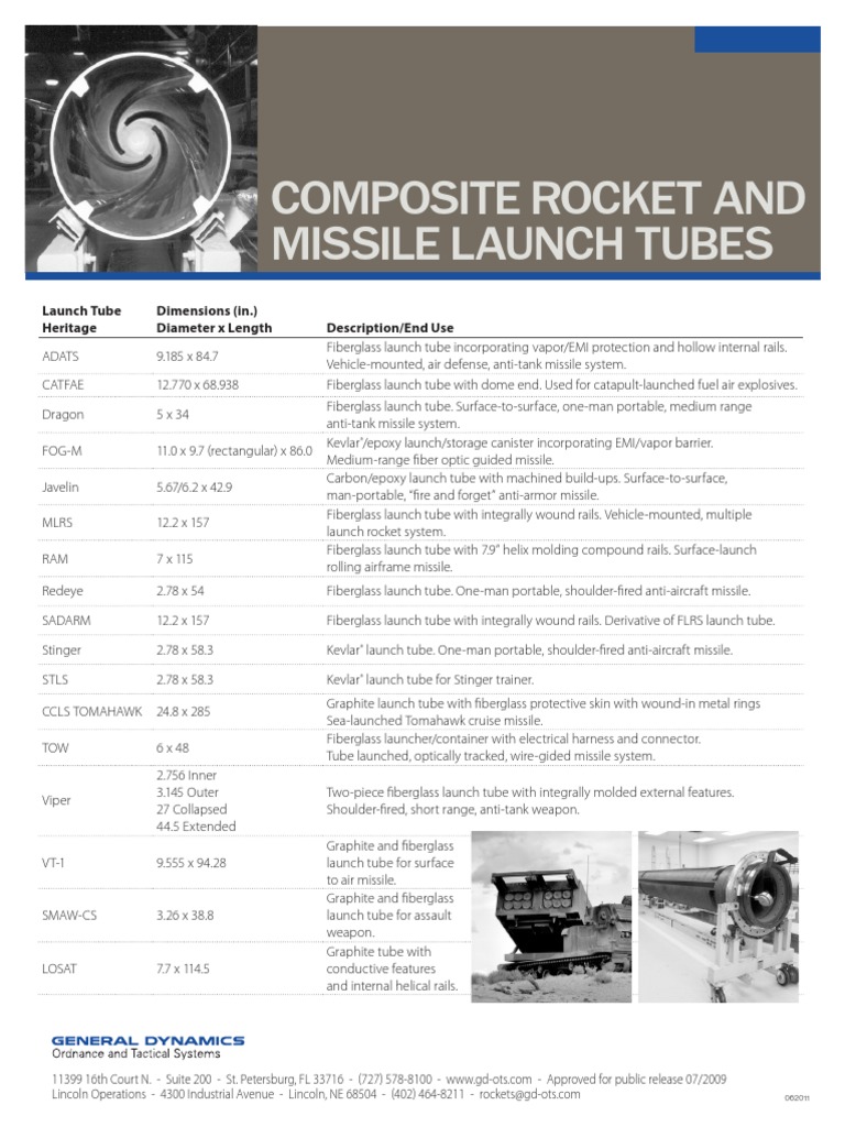 Composite Rocket and Missile Launch Tubes | PDF | Computers