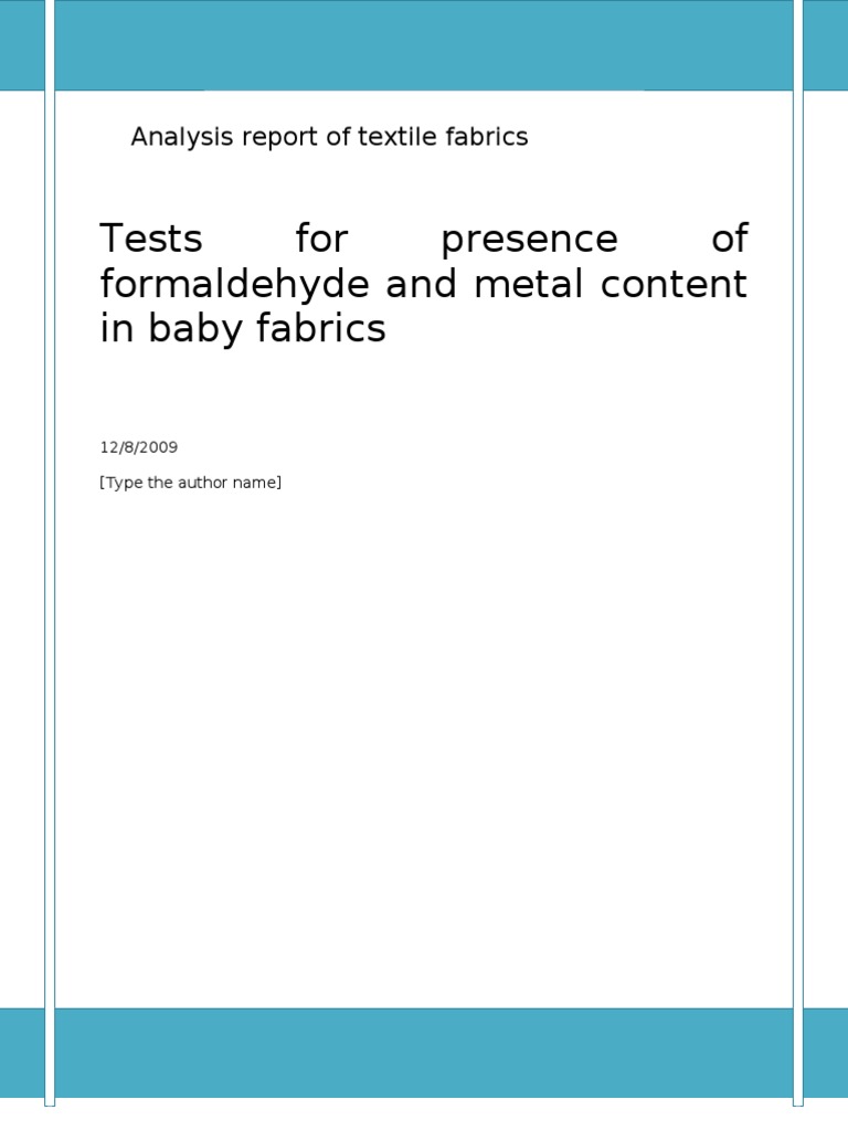 Formaldehyde Analysis Project | PDF | Mass Spectrometry | Formaldehyde