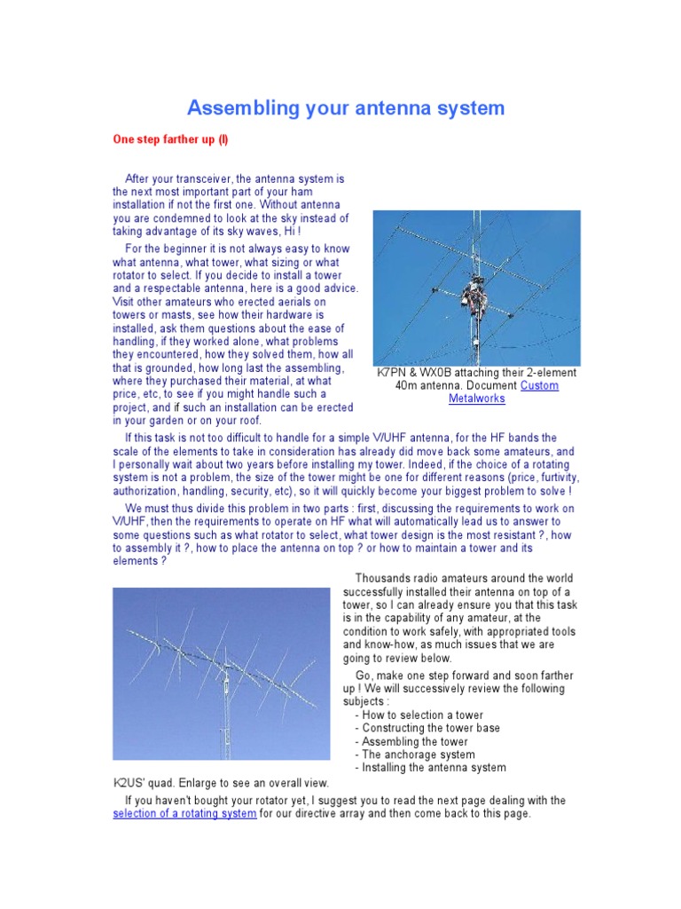 Ham Radio Antenna Setup Guide | PDF | Antenna (Radio) | Concrete