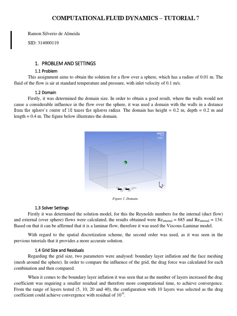 Flow Around A Sphere - Fluent Analysis | PDF | Fluid Dynamics ...