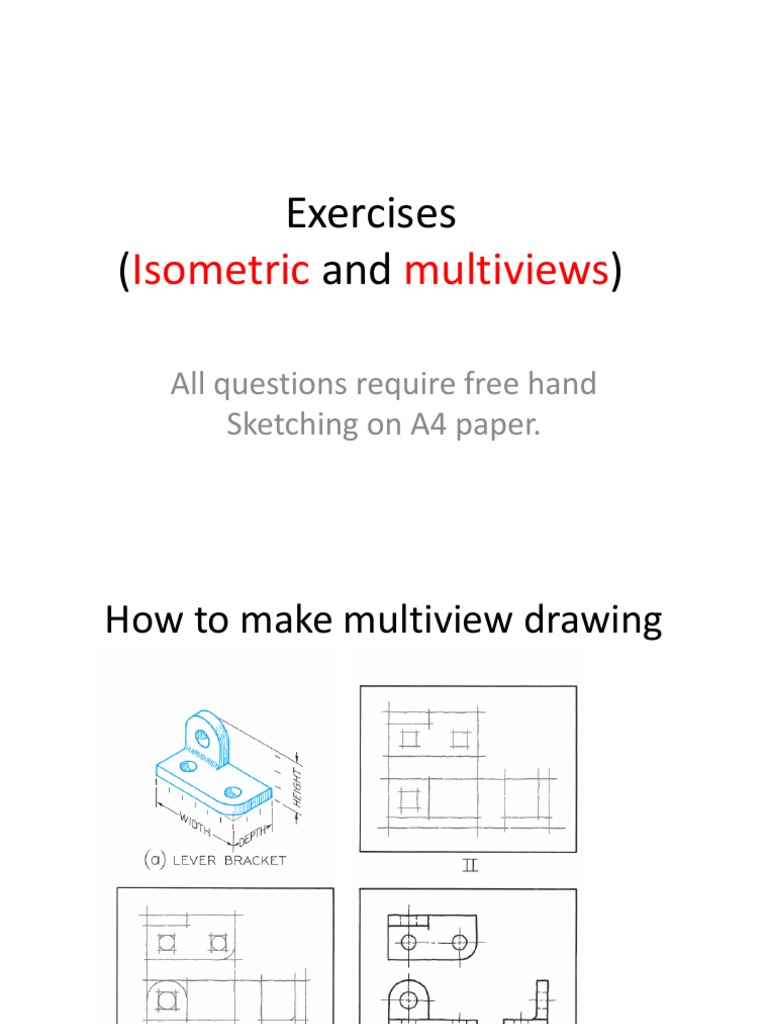Isometric and Multiview Drawing Exercises | PDF | Home & Garden | Art