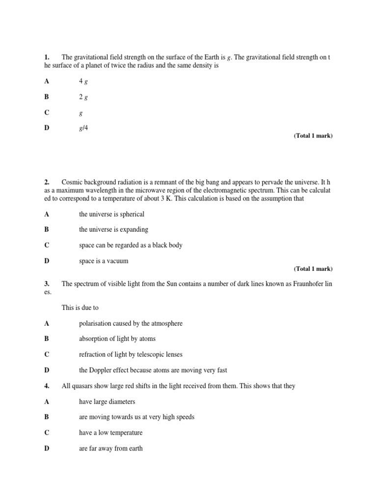 Astrophysics Questions | PDF | Stars | Sun