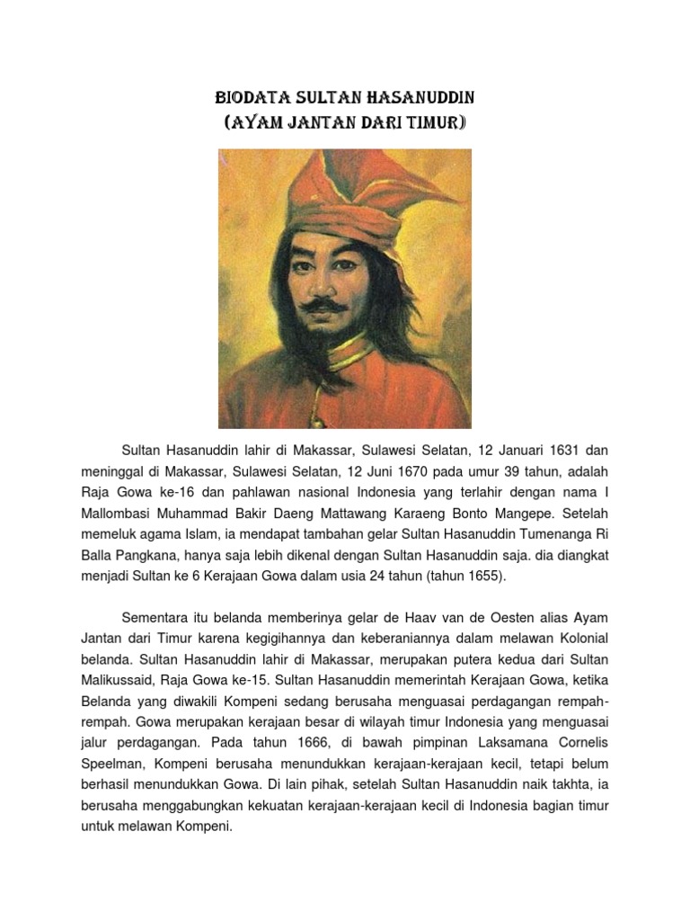 Pahlawan Gowa: Sultan Hasanuddin | PDF | Perjalanan