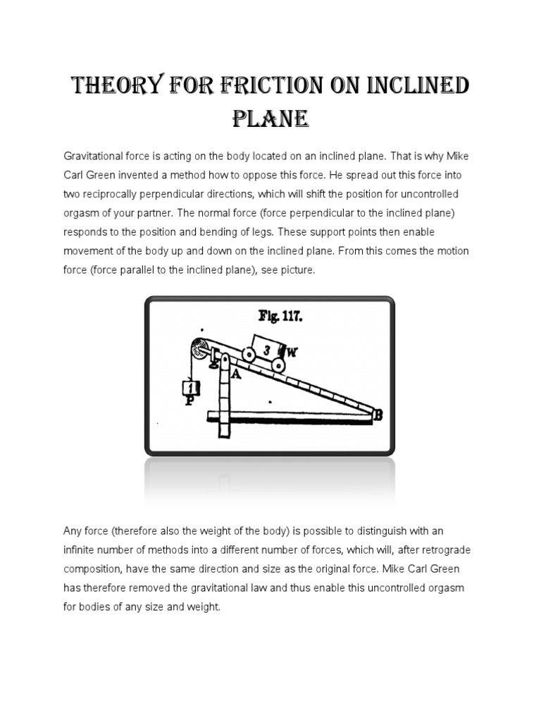 Theory for Friction on Inclined Plane | Friction | Force