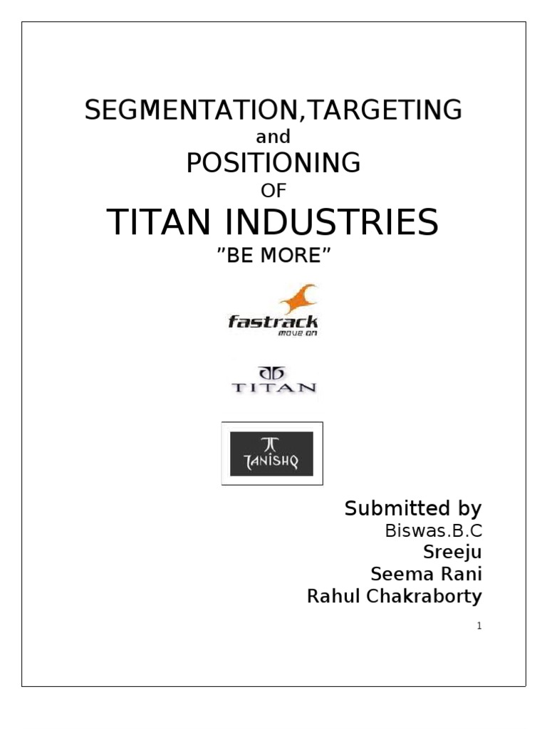 Titan STP | PDF | Market Segmentation | Brand