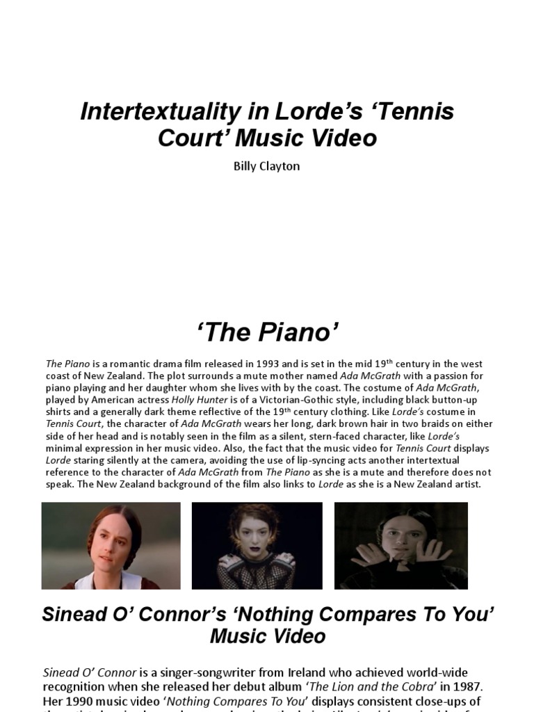 Intertextuality in Lorde's Tennis Court' Music | PDF