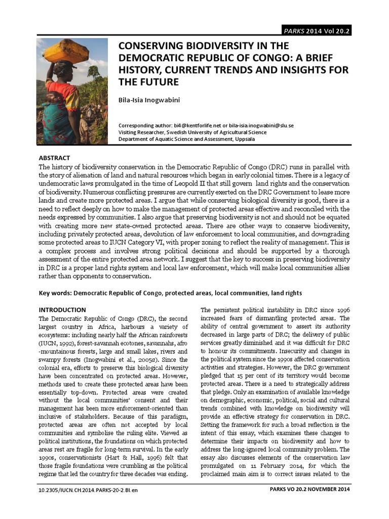 Inogwabini 2014 Conserving Biodiversity in The DRC | PDF | Protected ...