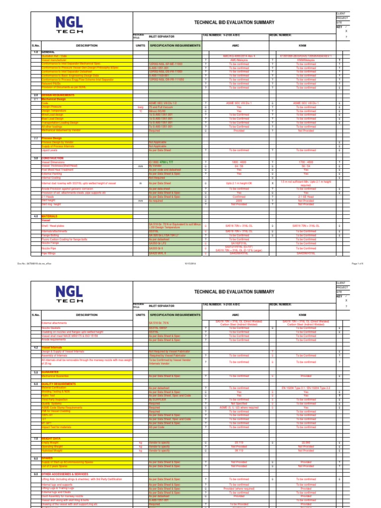 TBE Inlet Separator V 2100 FLNG2 | PDF | Pipe (Fluid Conveyance ...