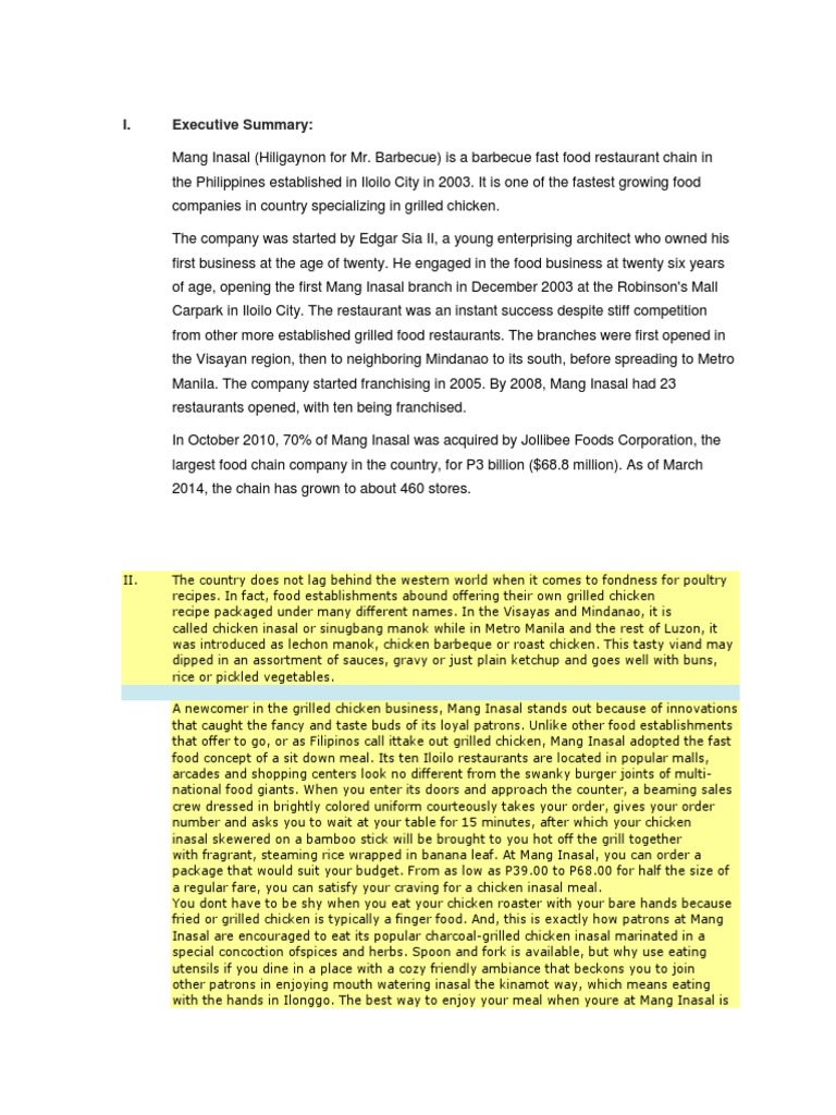 Executive Summary | Food And Drink | Food & Wine