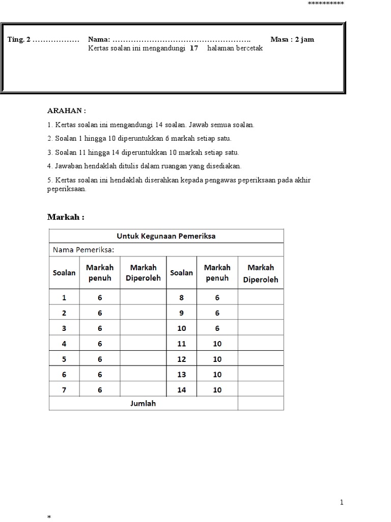 PAT Sains FORM 2 FORMAT PT3 2014 | PDF | Distillation | Chemistry