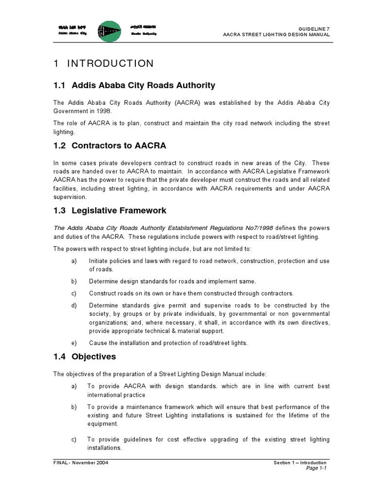 AACRA Street Lighting Manual | PDF | Incandescent Light Bulb | Street Light
