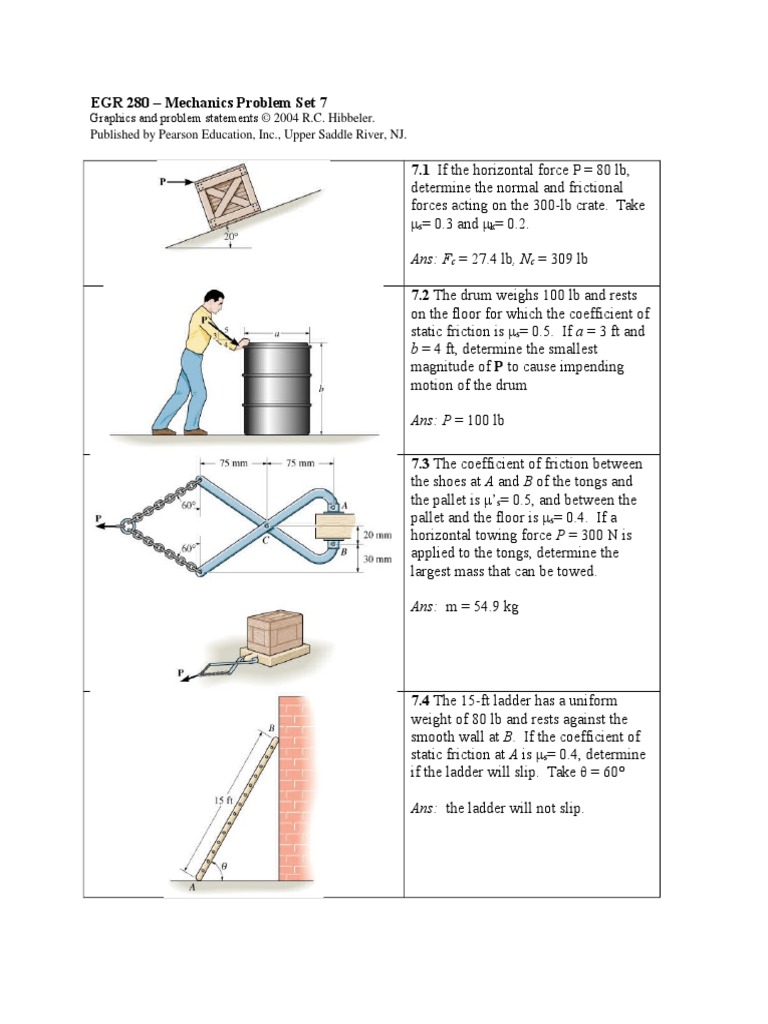 EGR 280 - Mechanics Problem Set 7 | PDF | Teaching Methods & Materials | Science & Mathematics