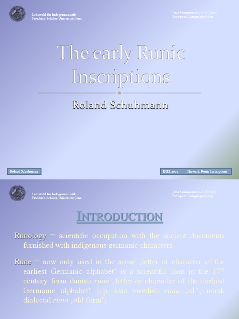 Introduction To The Older Runic Inscription | PDF | Runes | Linguistics