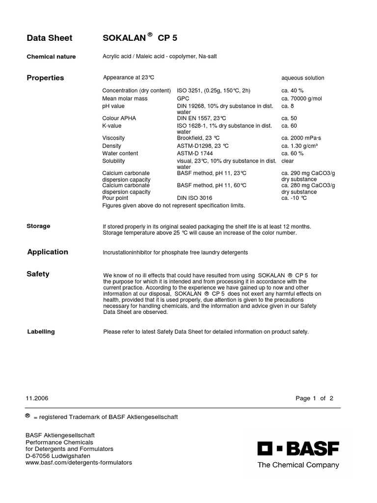 DB Sokalan CP5 Nov2006 | Calcium | Chemistry