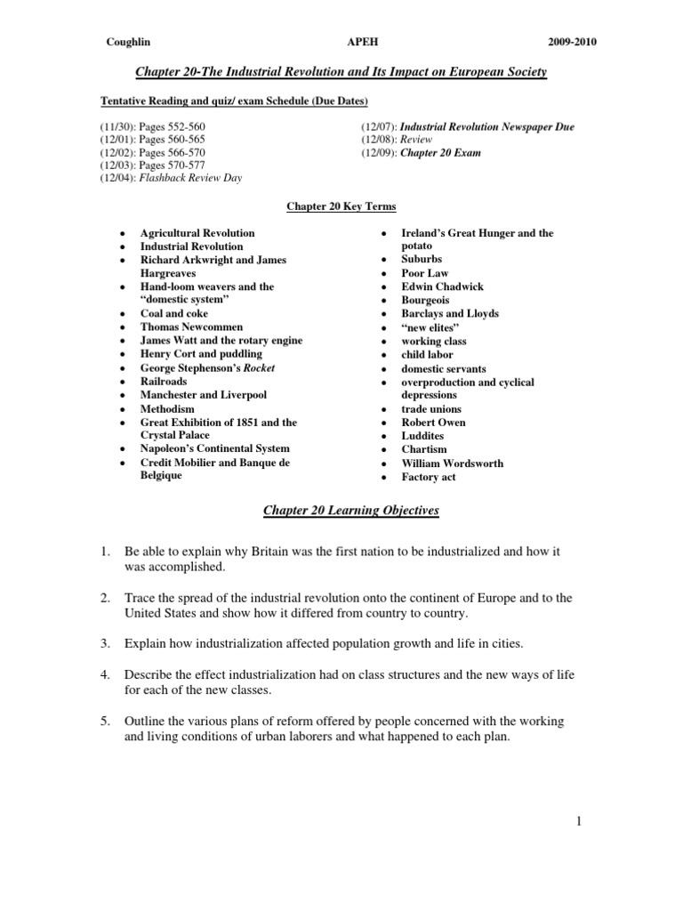 Chapter 20 Outline and Summary | PDF | Industrial Revolution | United ...