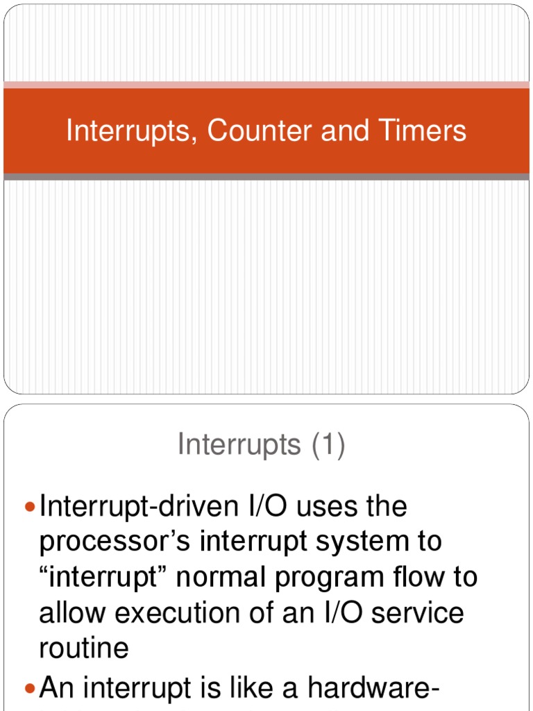 Interrupts and Timers | Download Free PDF | Subroutine | Input/Output