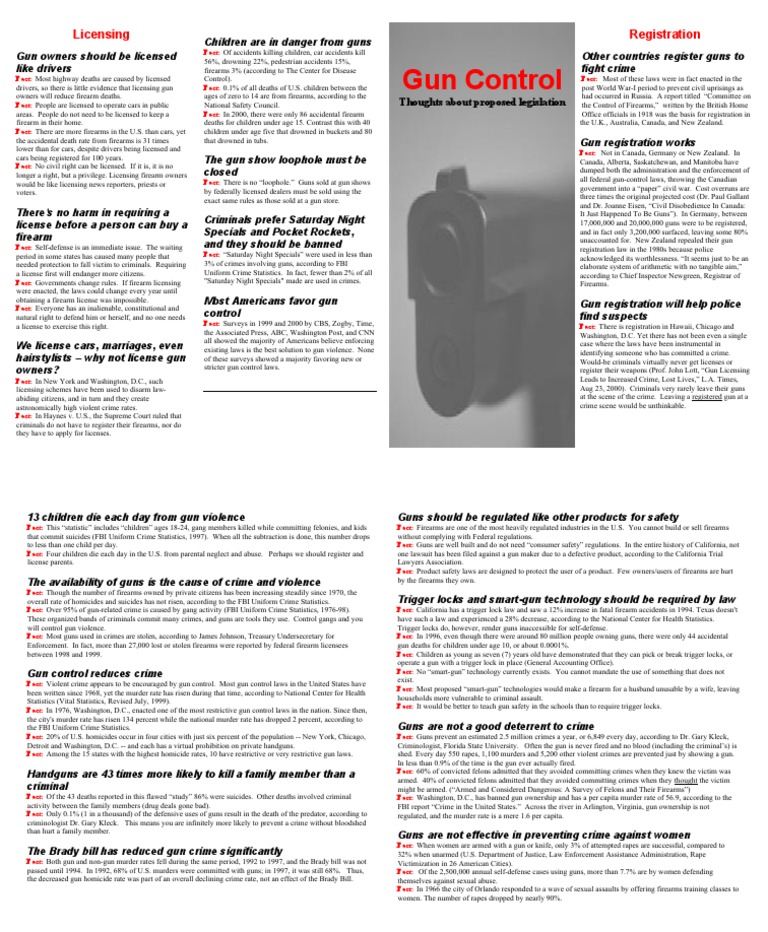 Gun Control Facts Brochure