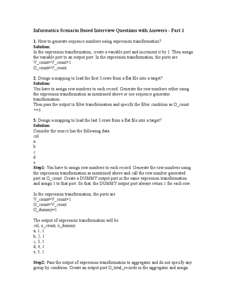 Informatica interview questions | PDF | Cache (Computing) | Database Transaction