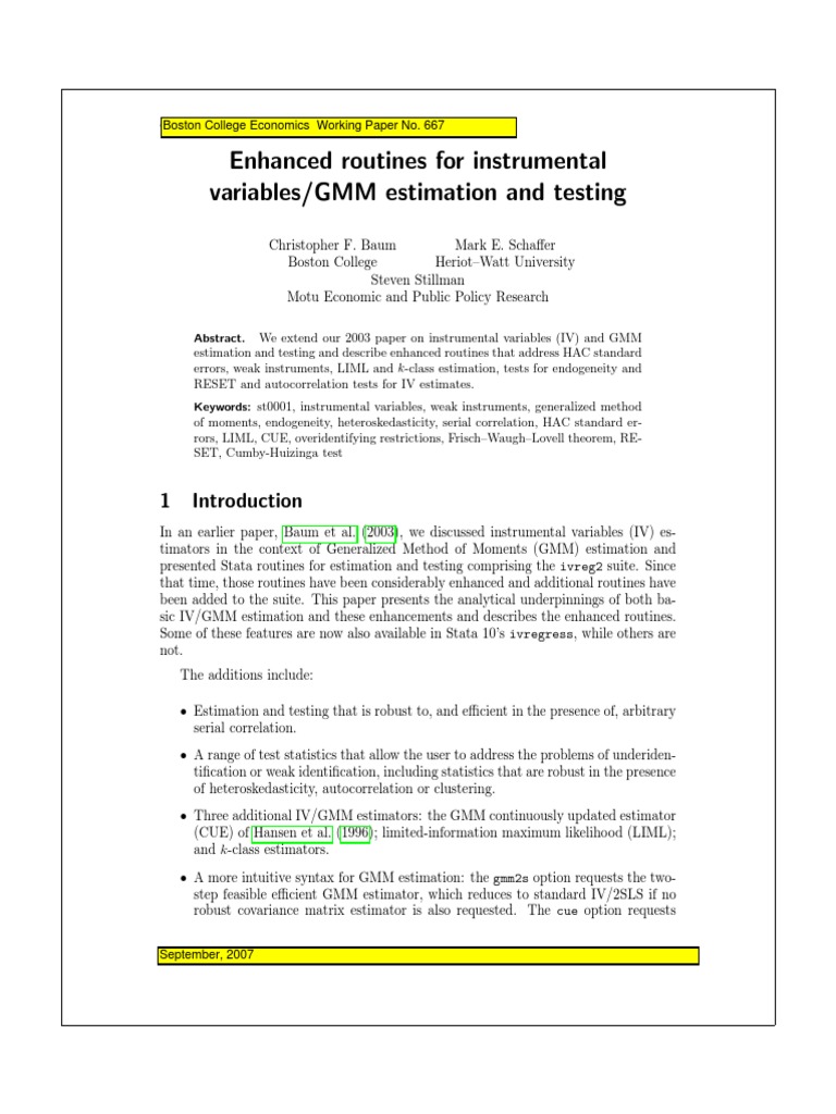 Stata Hausman PDF | PDF | Instrumental Variable | Ordinary Least Squares