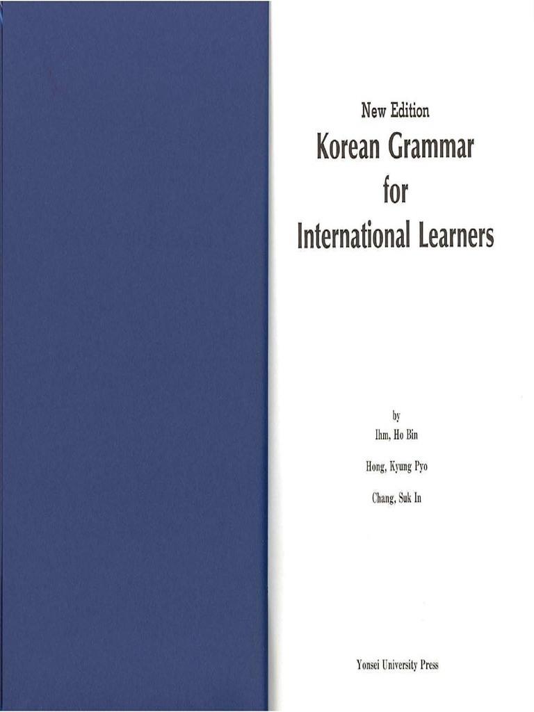 13.korean Grammar For International Learners PDF | PDF