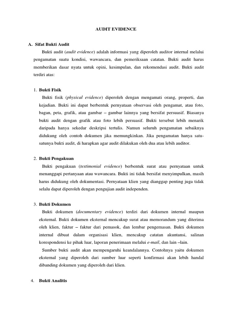 Audit Evidence | PDF