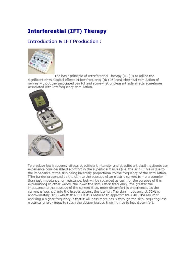 Interferential Therapy: Principles & Applications | PDF | Pain ...