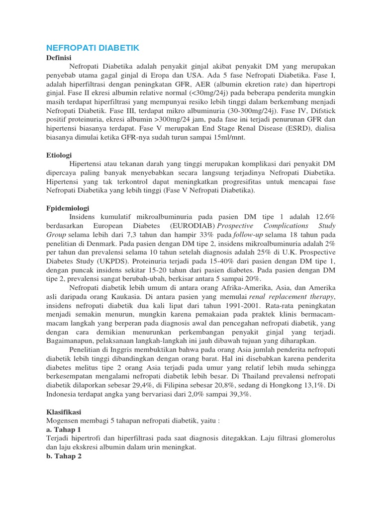 Nefropati Diabetik | PDF | Sains & Matematika