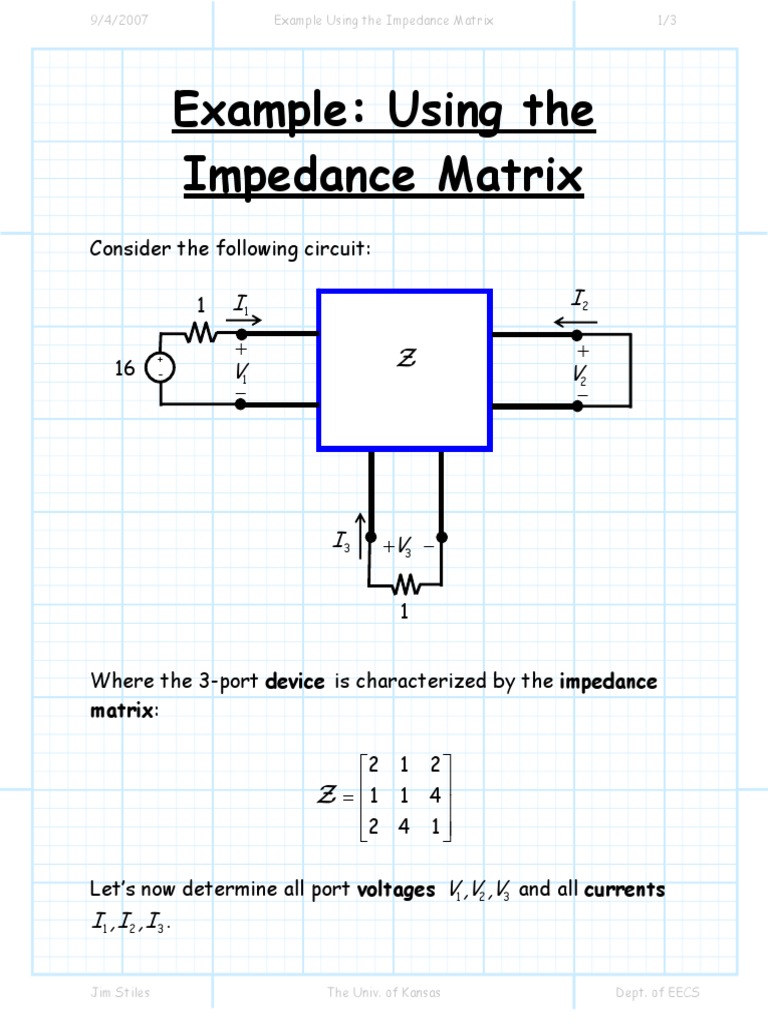 Impedance Matrix Circuit Analysis | PDF