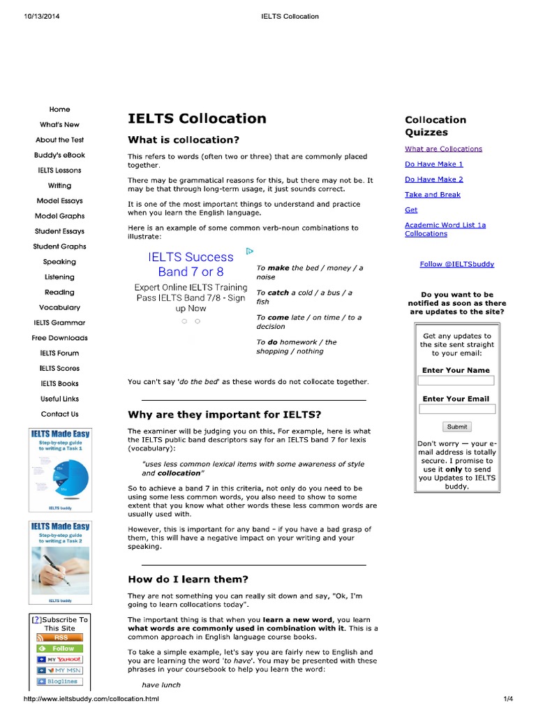 IELTS Collocation PDF | PDF