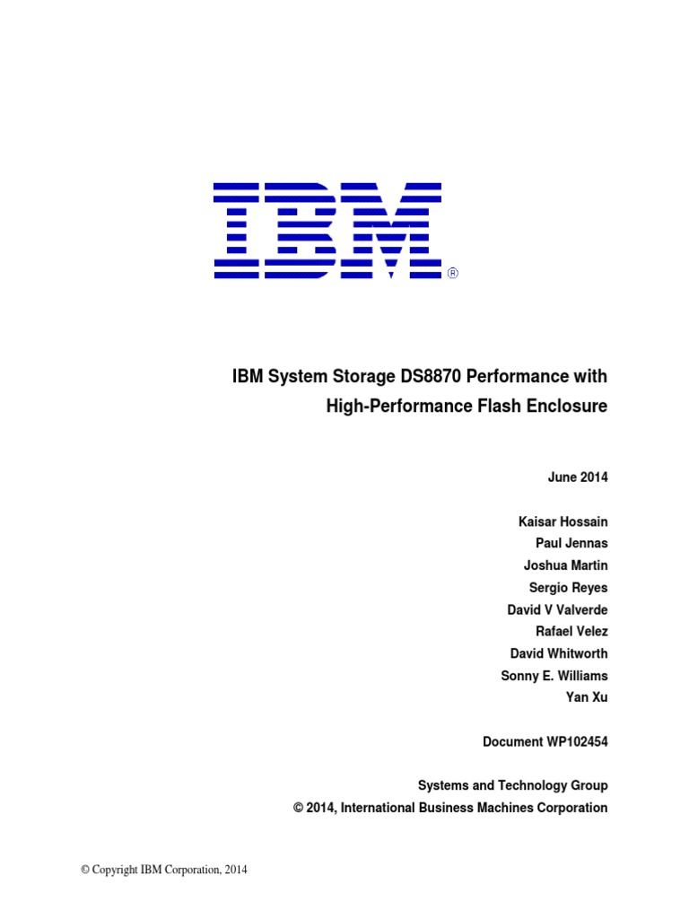 IBM System Storage DS8870 Performance With High Performance Flash ...