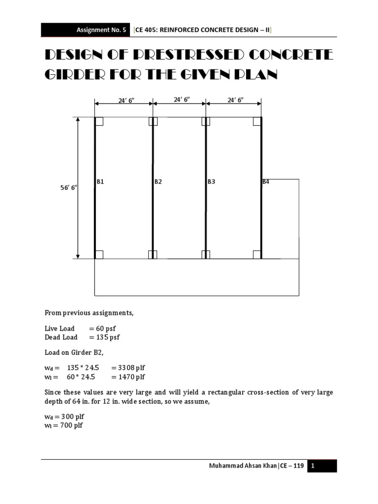 Prestressed Girder Design | Prestressed Concrete | Engineering