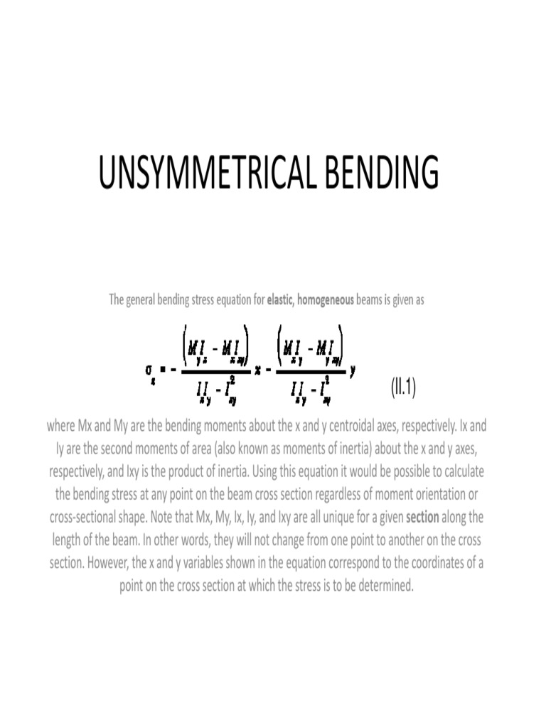 Unsymmetrical Bending | PDF | Bending | Beam (Structure)