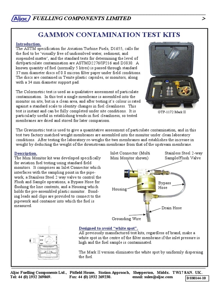 Gammon Contamination Test Kits PDF | PDF | Valve | Electrical Connector