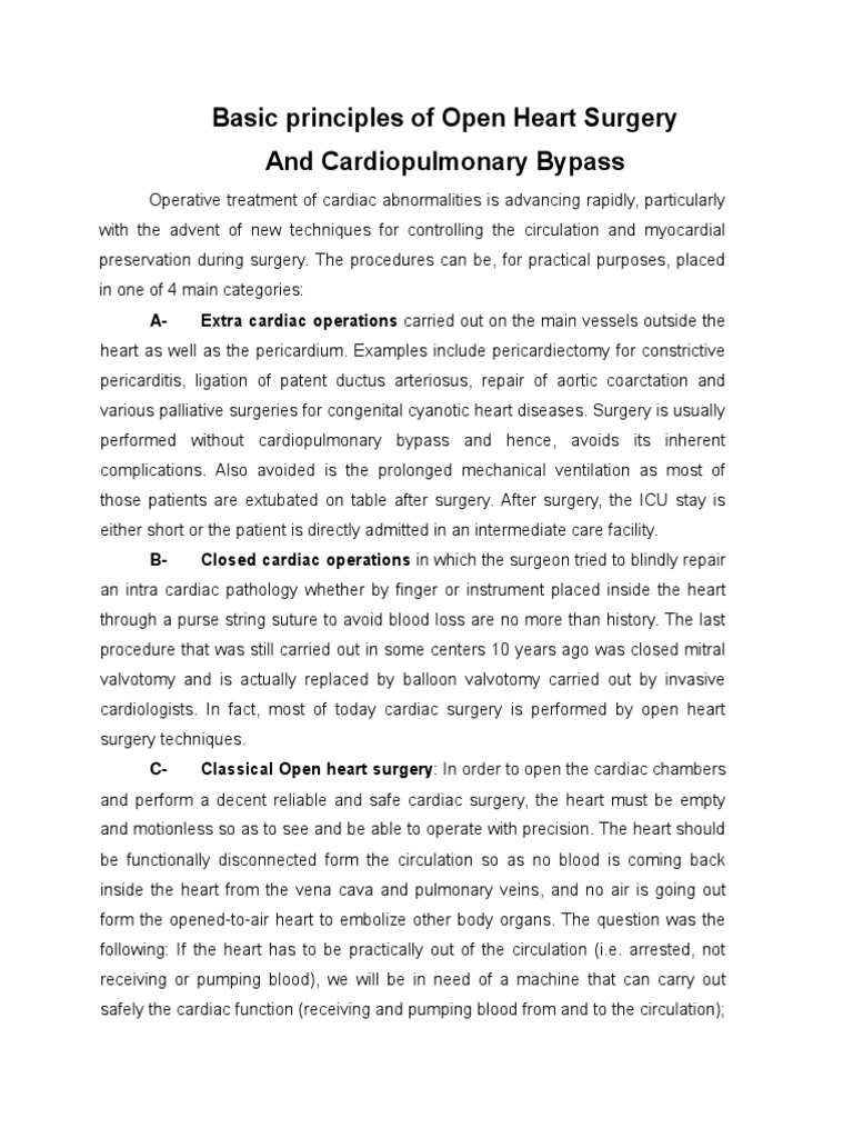 Basic Priciples of Heart Surgery | PDF | Cardiac Surgery | Heart