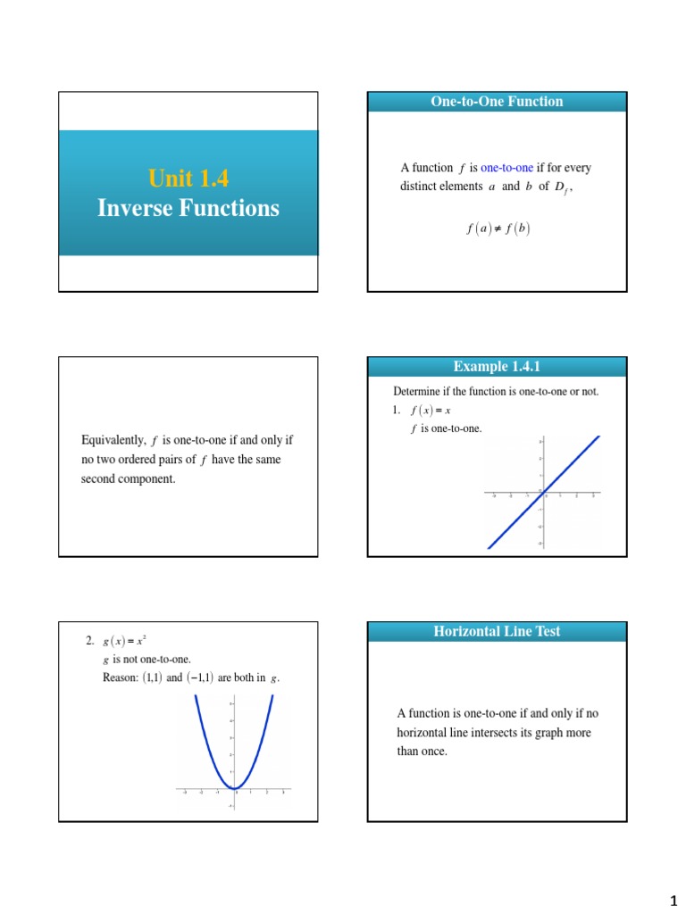 1.4. Inverse Functions | PDF | Function (Mathematics) | Mathematical Logic