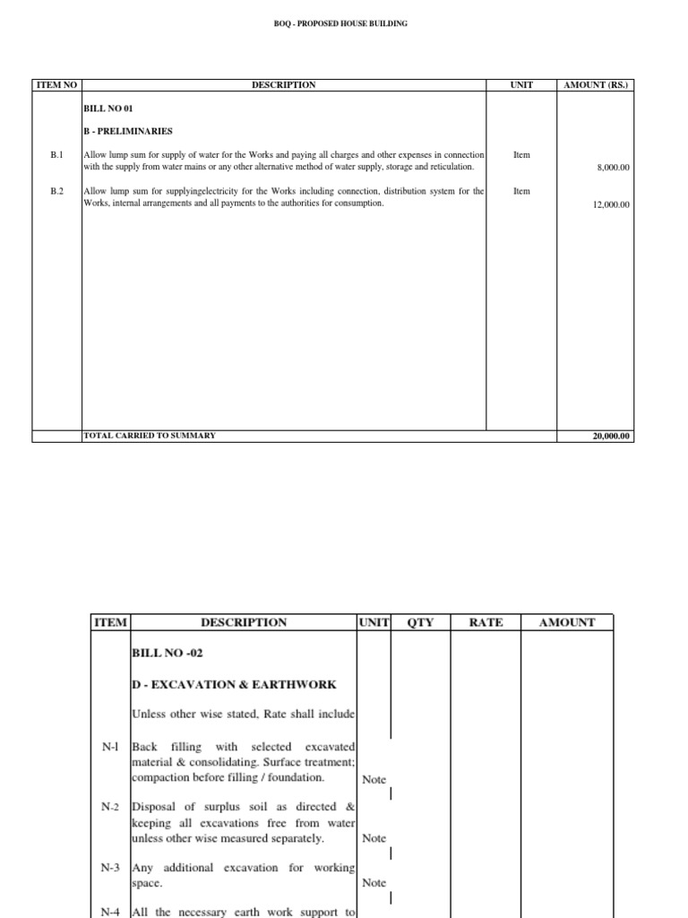 BOQ for House | Tile | Roof