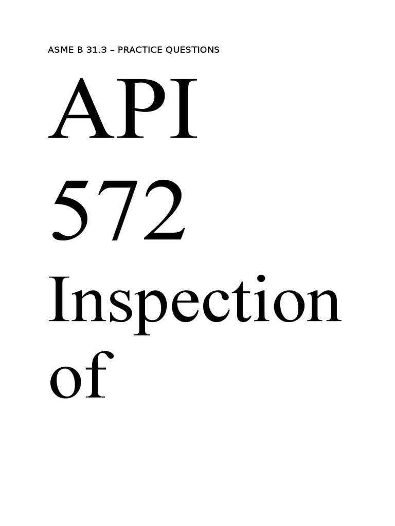 API 572 Pressure Vessel Inspection Practice Questions | PDF